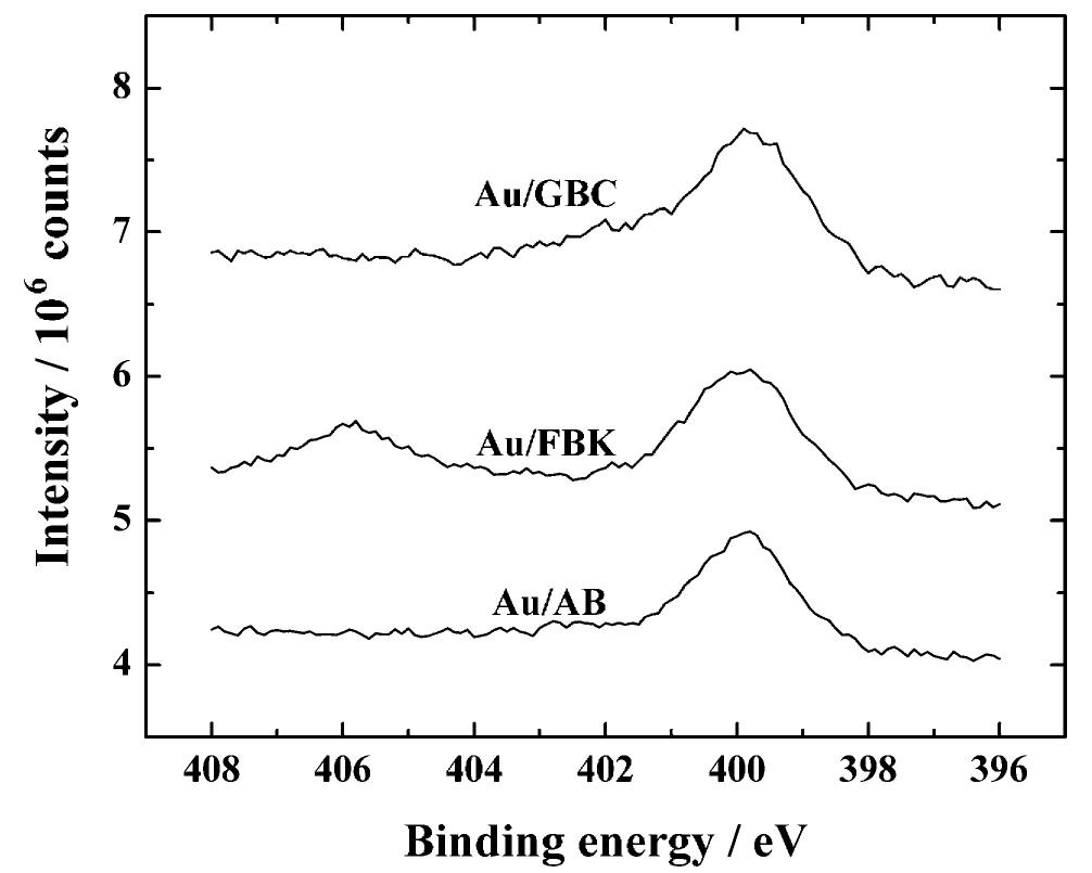 N1s core-level xps spectra of au substrates modified by