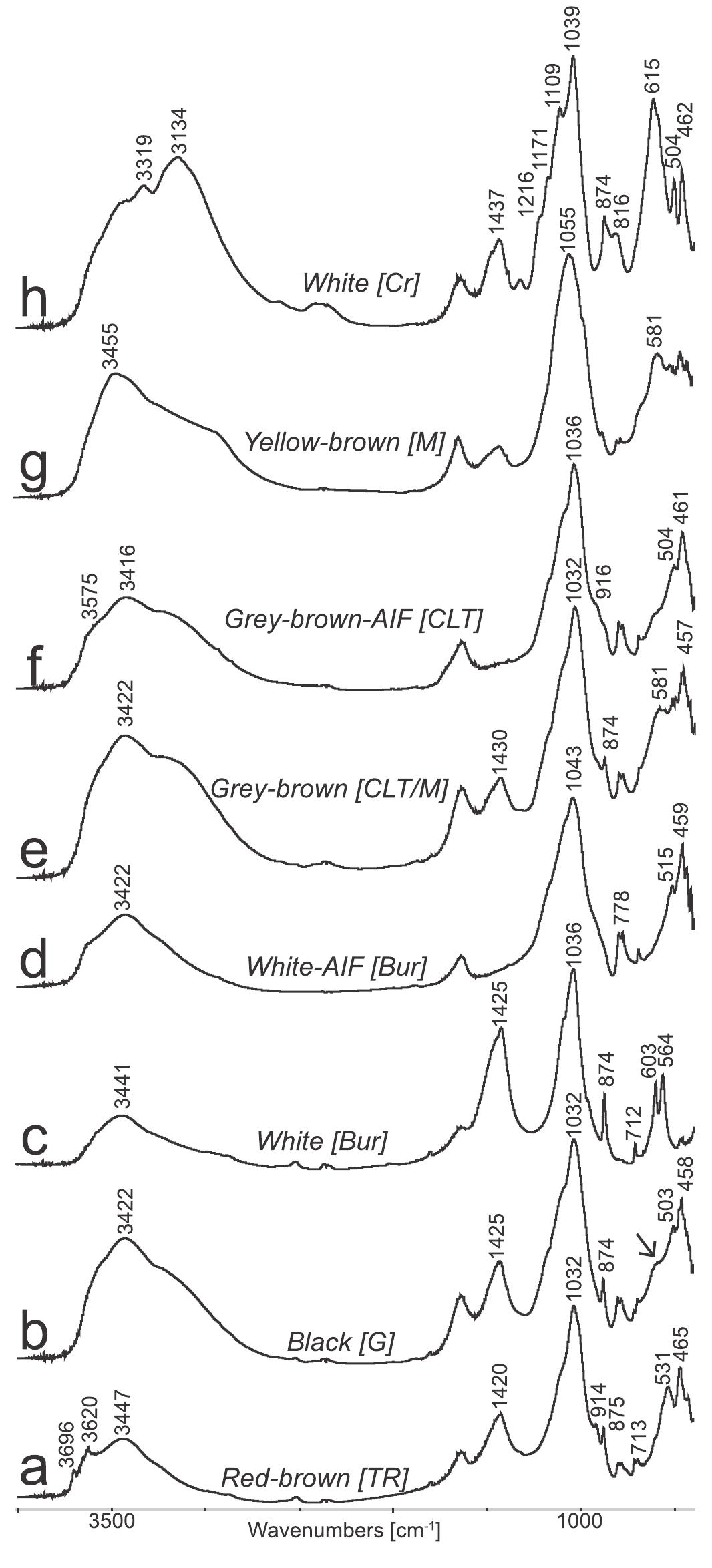 Infrared spectra of representative samples. interpretation