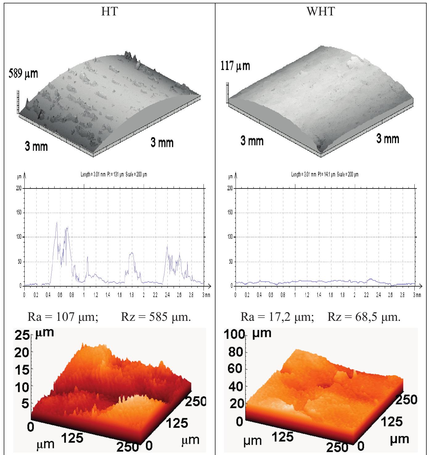 Topography of interacting rollers’ surfaces and their 2d