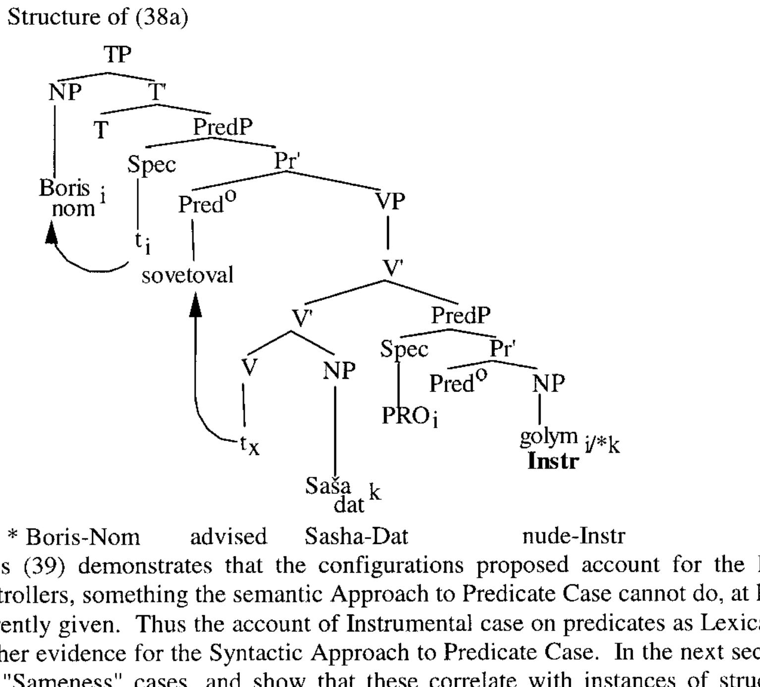 Figure 3 - syntax of Slavic predicate case