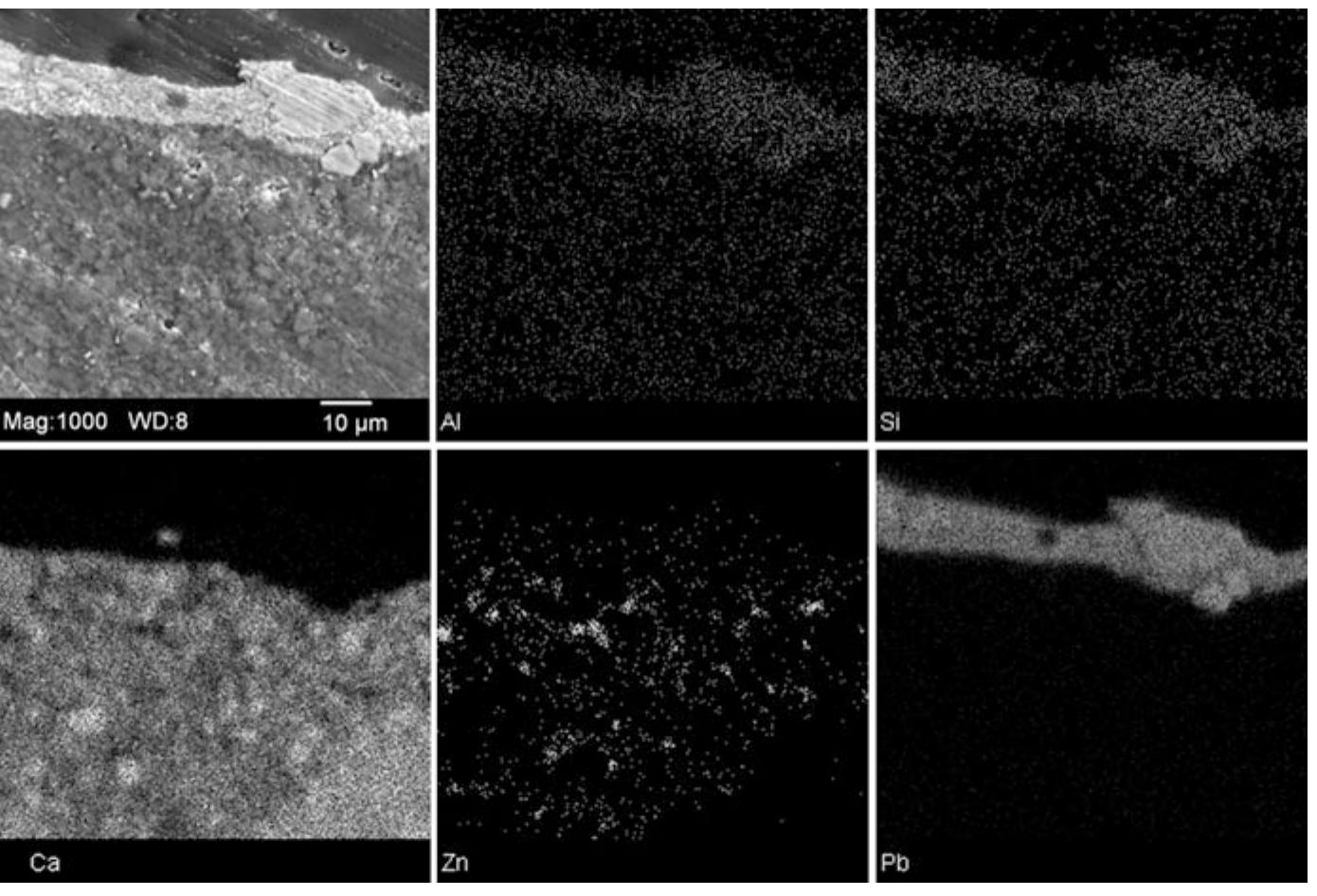 Sem image of the cross section showing the ground and an
