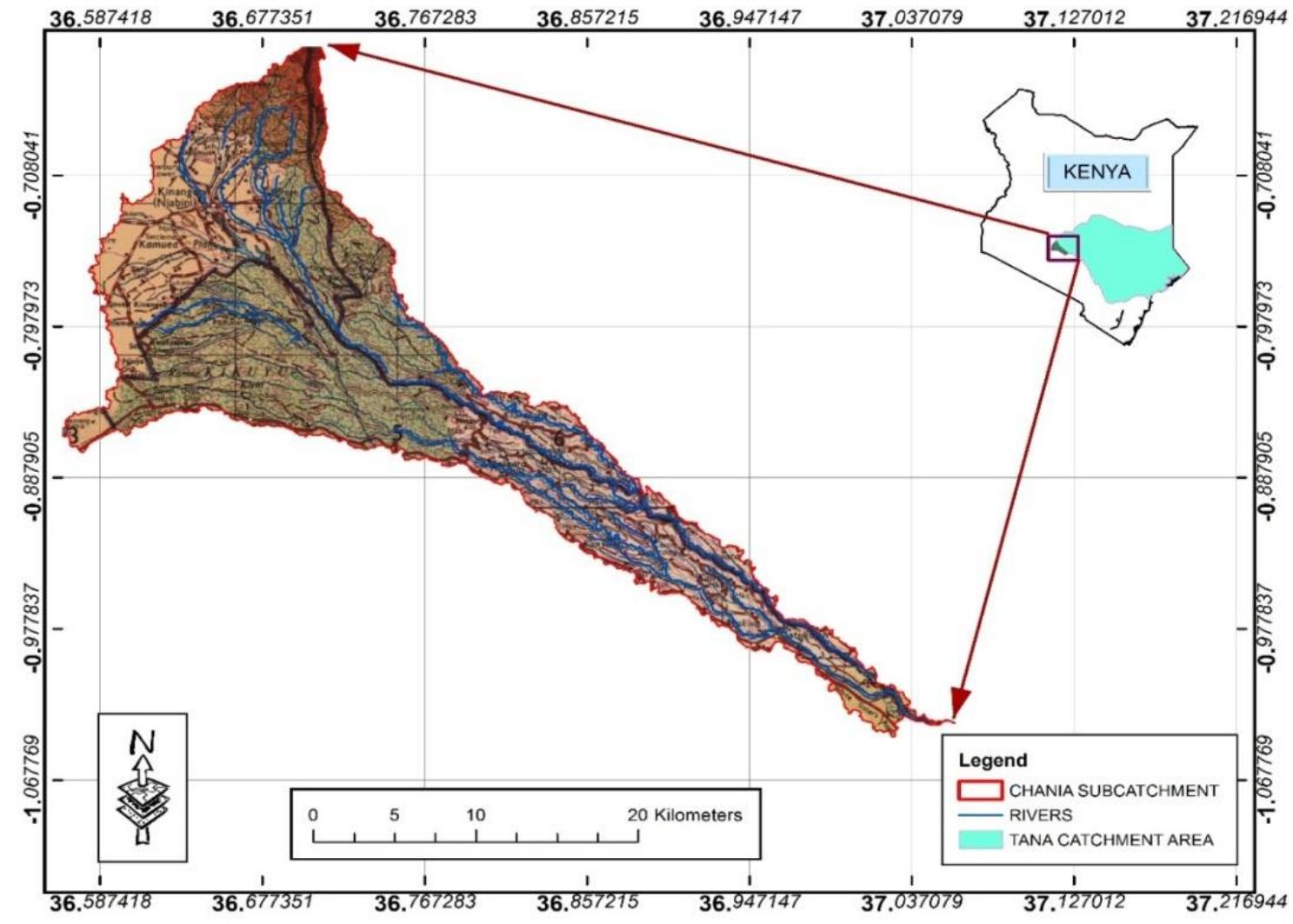 Location map of the chania river system rei ee ee the study