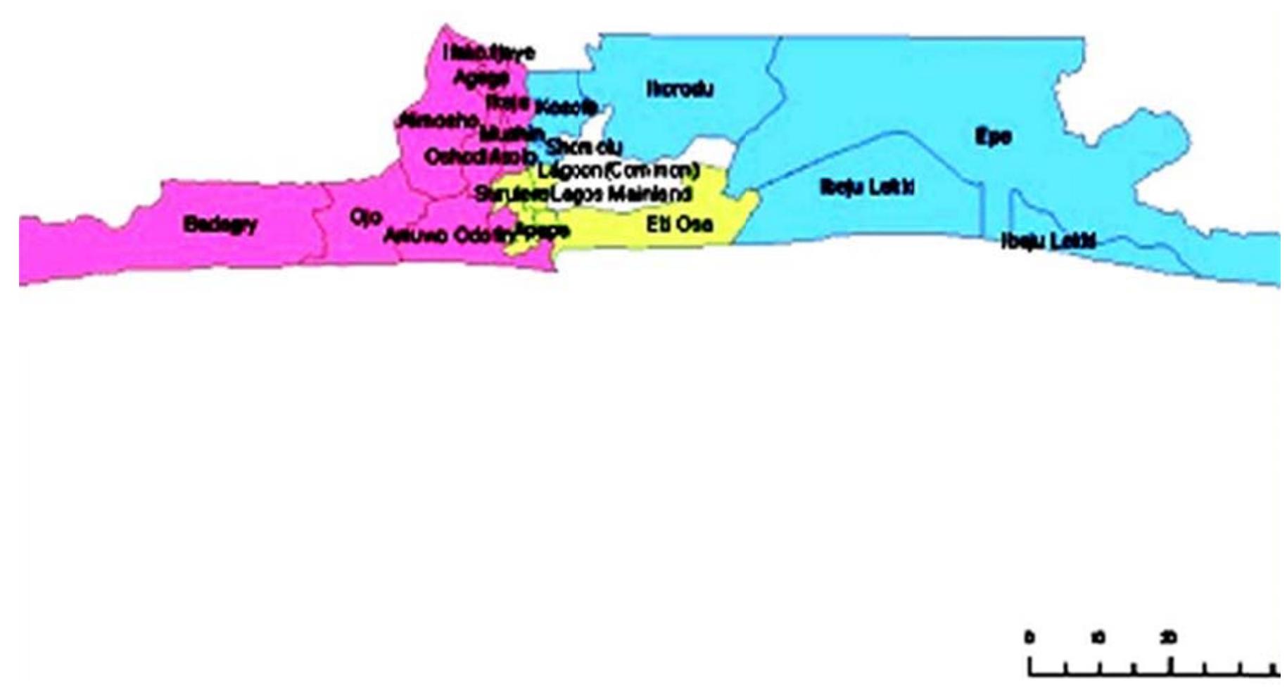 Map of lagos state showing the 20 lga (nigerianmuse.com