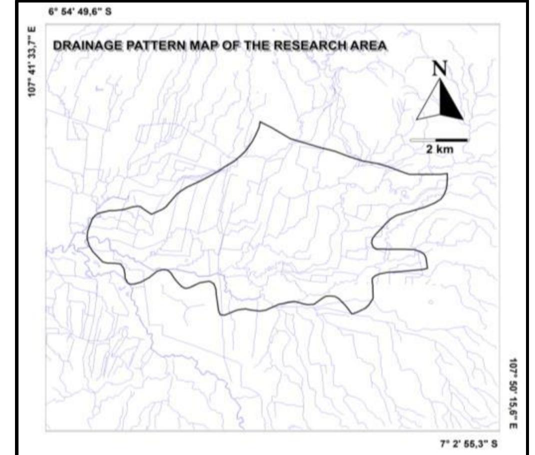 Drainage pattern map of the research area images (fig. 6)