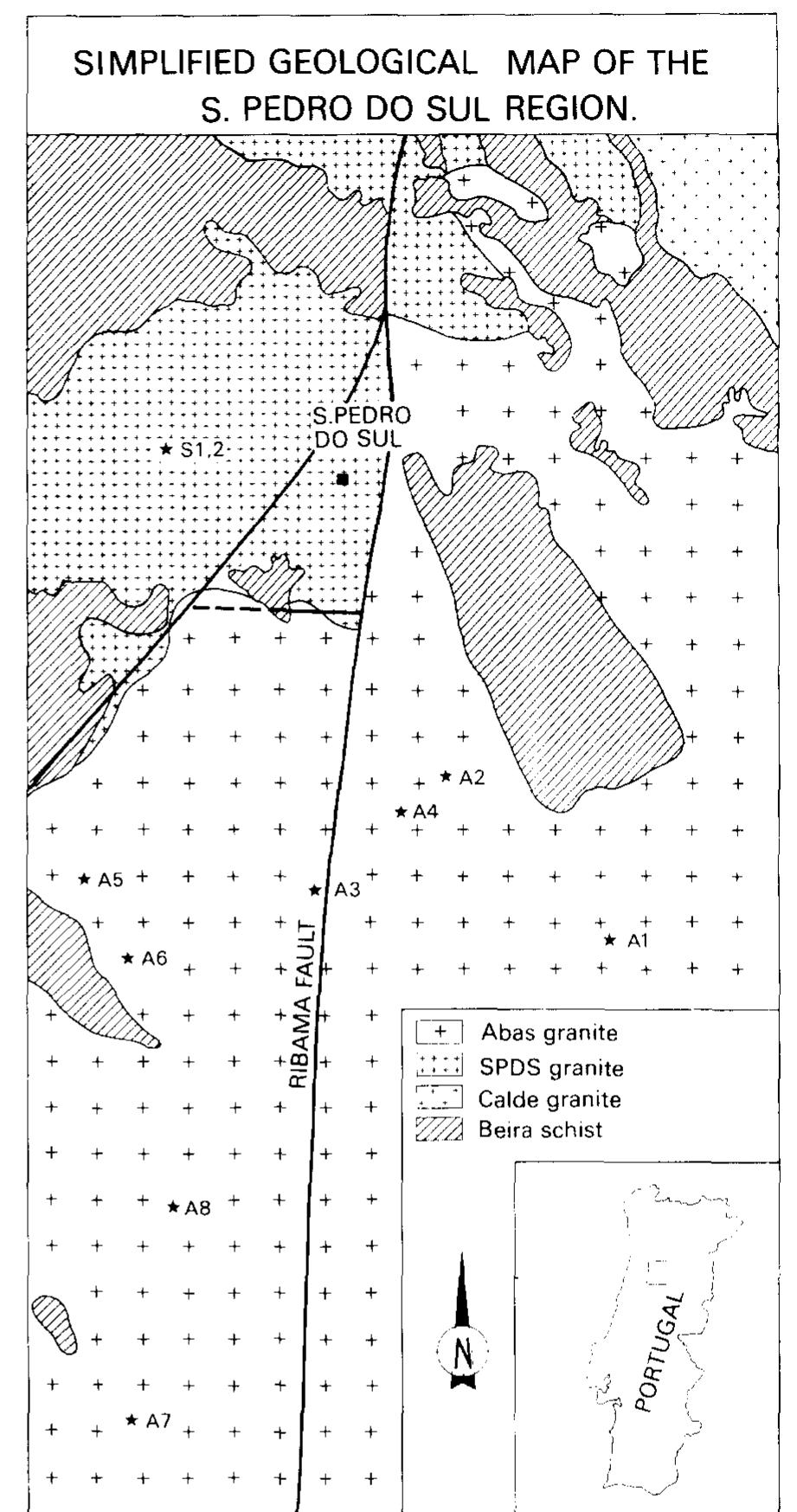 Simplified geologiccal map of the sao pedro do sul region