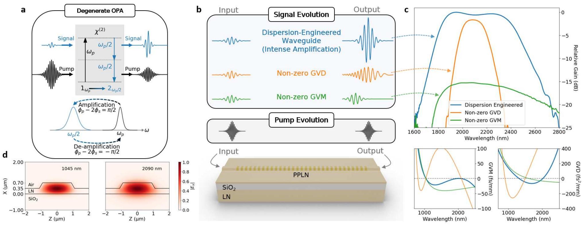 Parametric amplification in dispersion engineered ppln