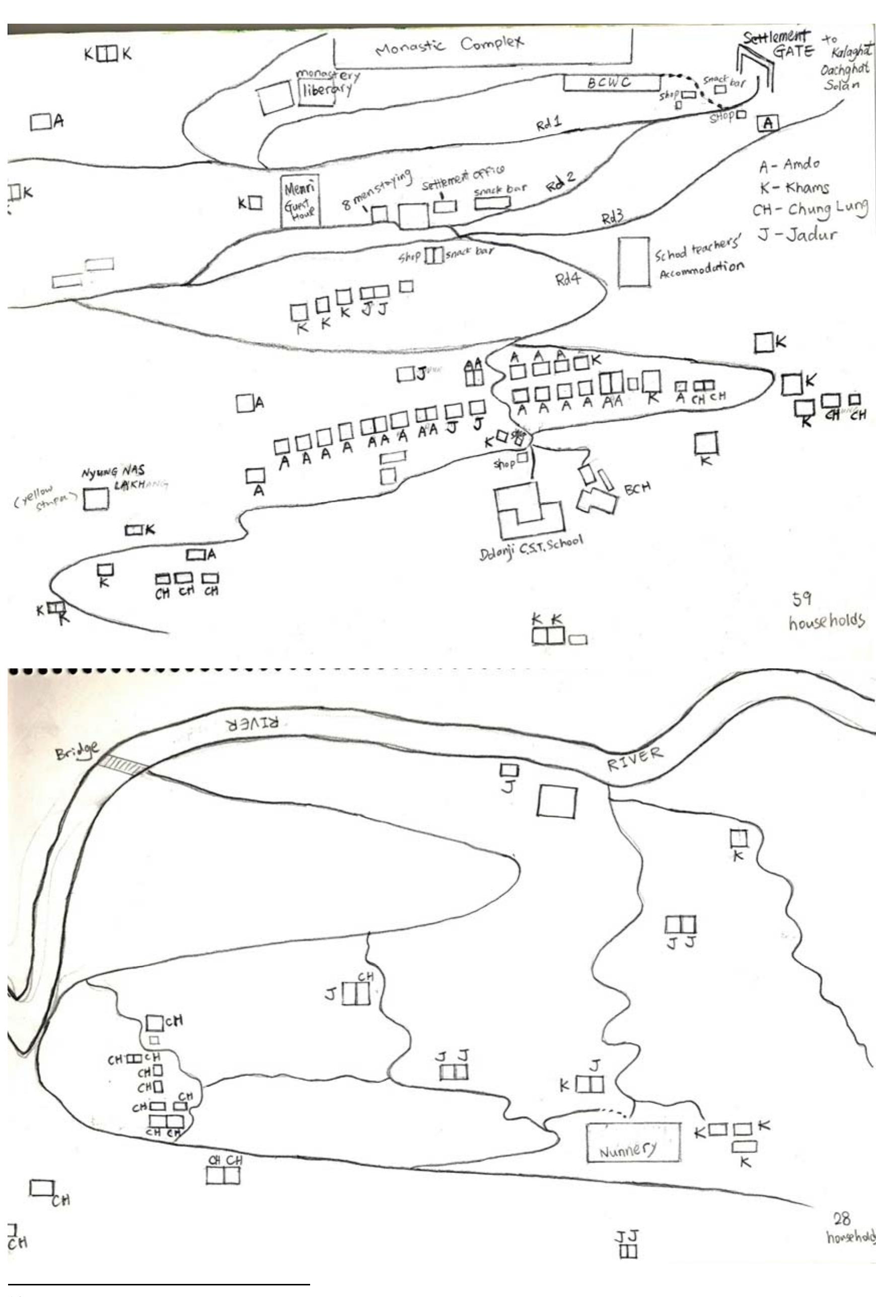 these maps of the settlement layout were drawn by me in