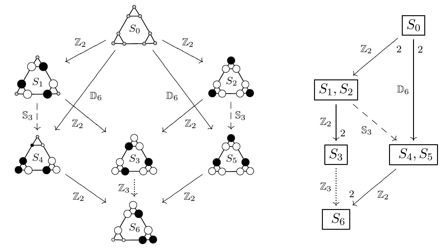Bifurcation digraphs for a decorated cayley graph of s3