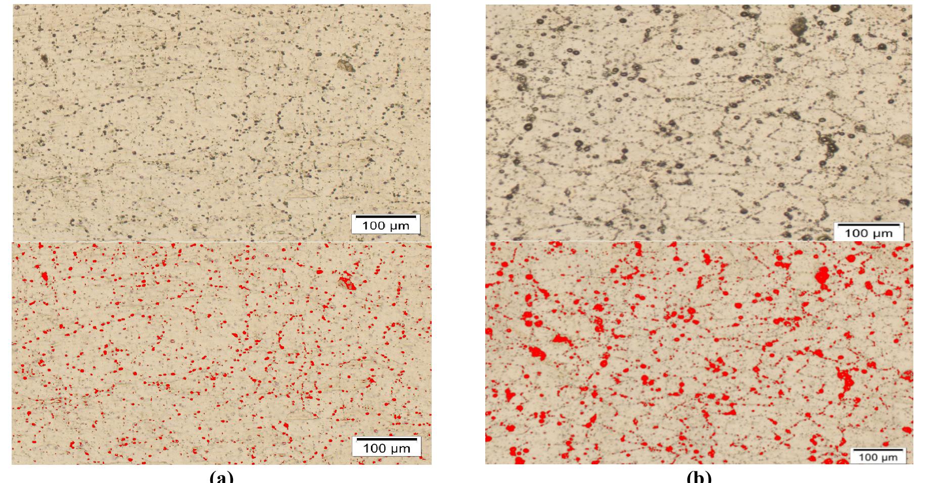 Optical microscope images of precipitates in (a) aa6061 o