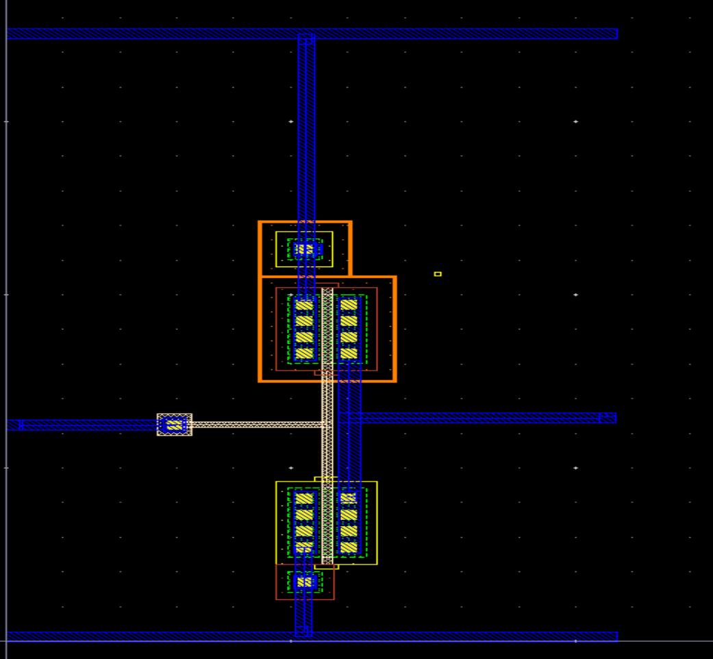 Steps to draw layout are as follows: layout for the inverter