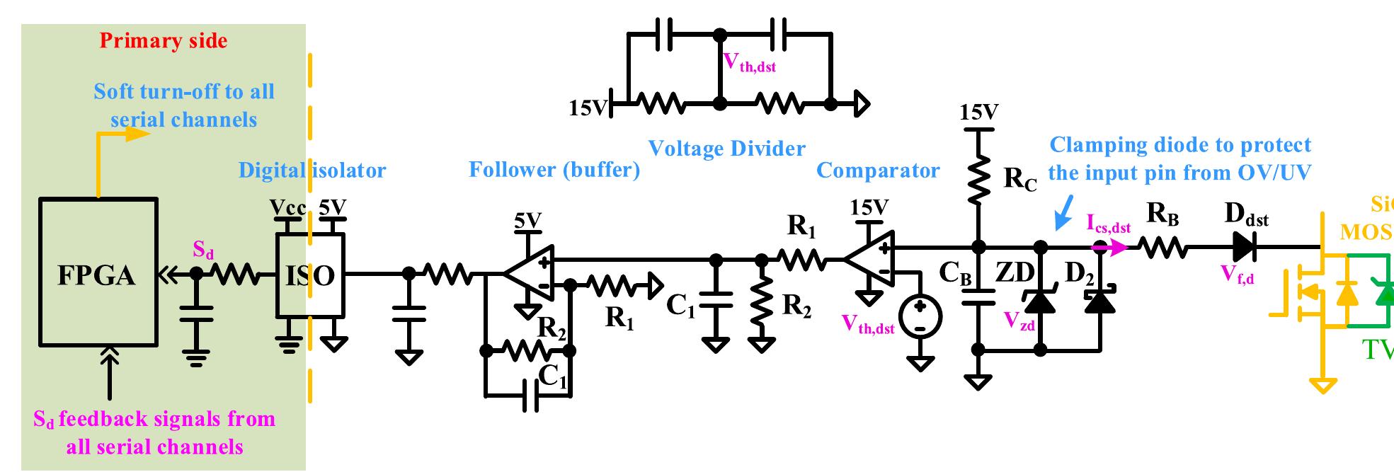 Schematic of proposed short-circuit detection.