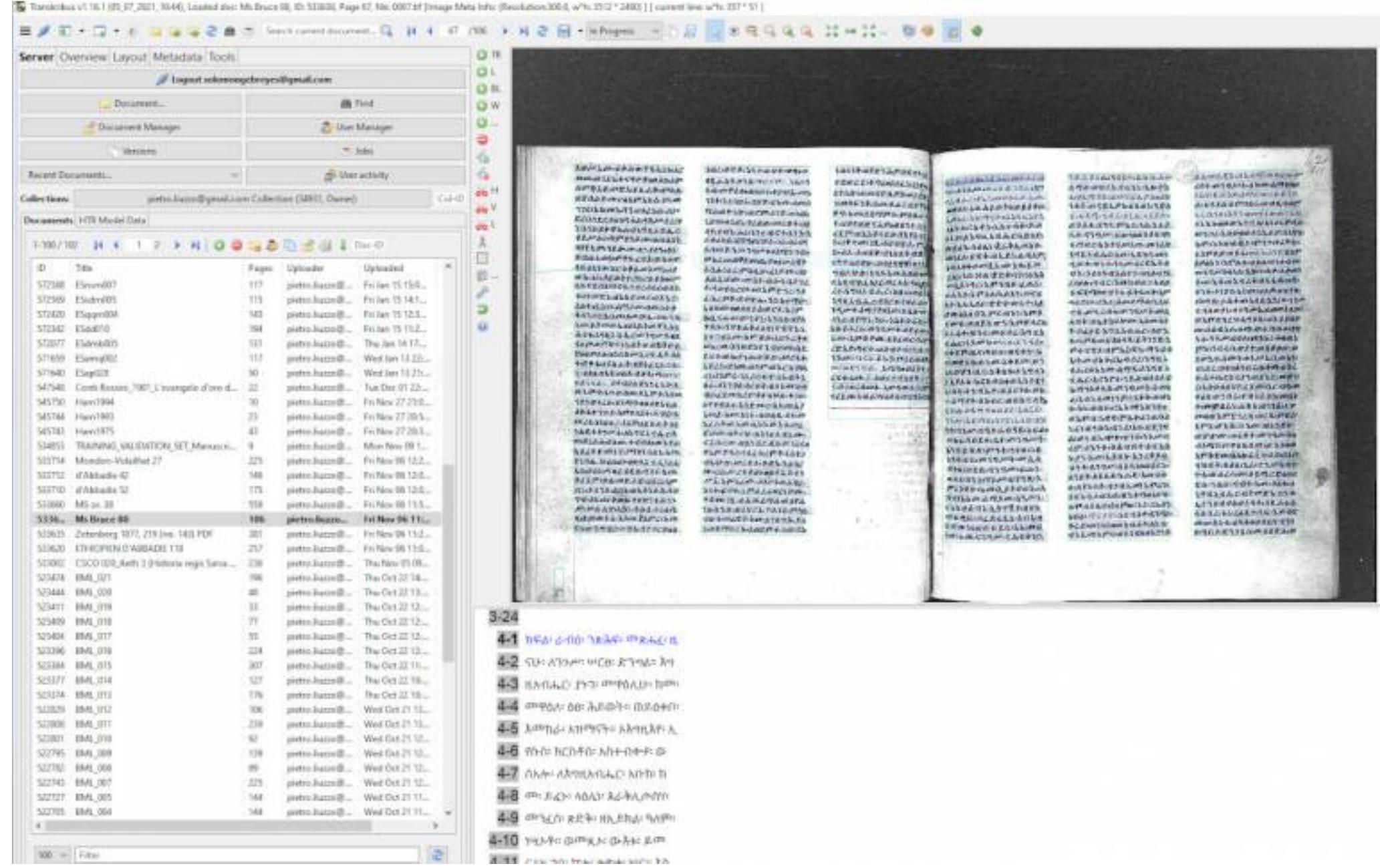 An example of workflow using transkribus (photo: solomon