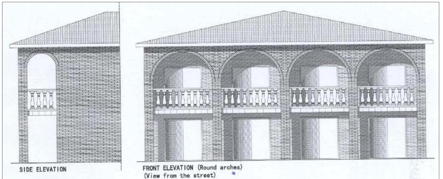 Schematic front elevation — type