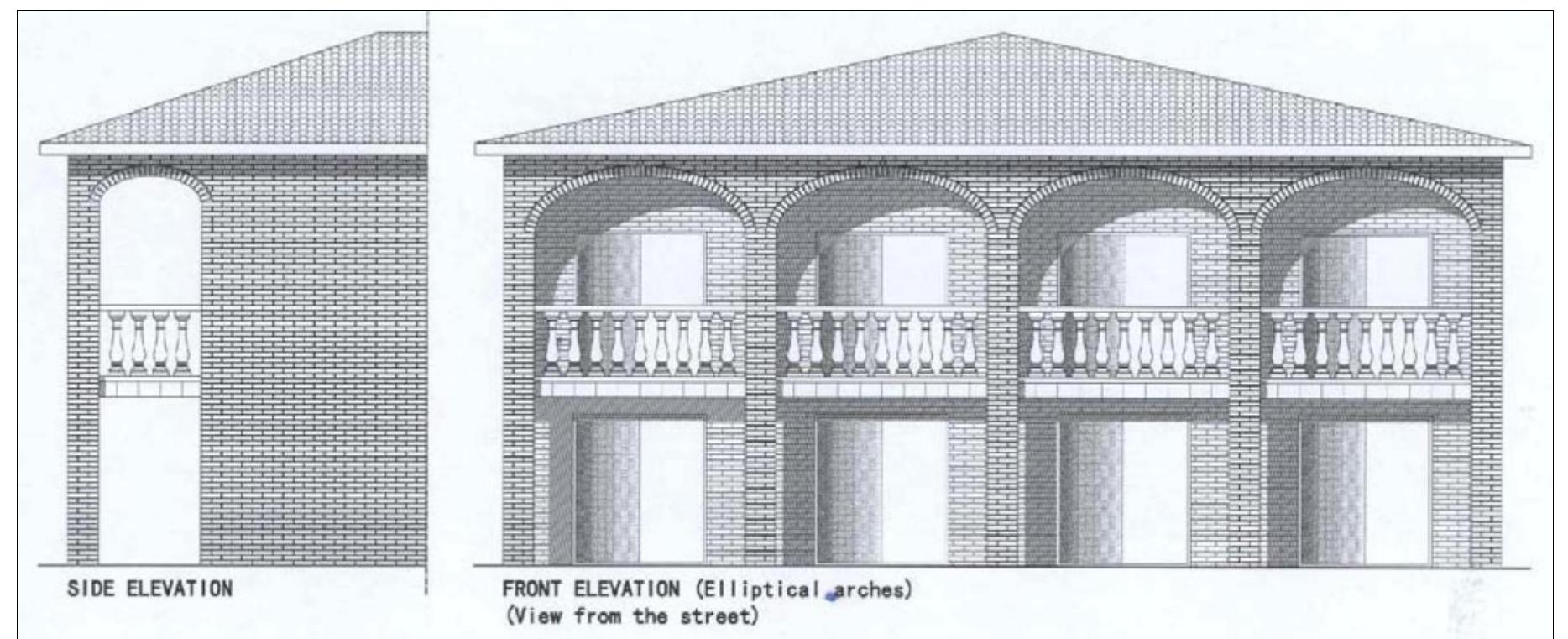 Schematic front elevation — type 2