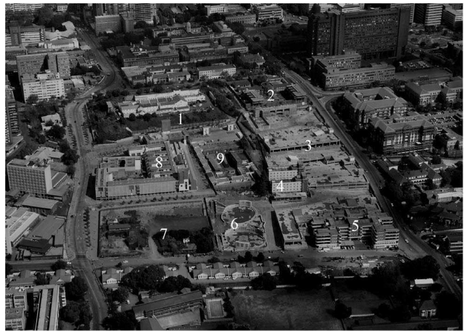 Constitution hill looking south. 1. old fort; 2. women’s