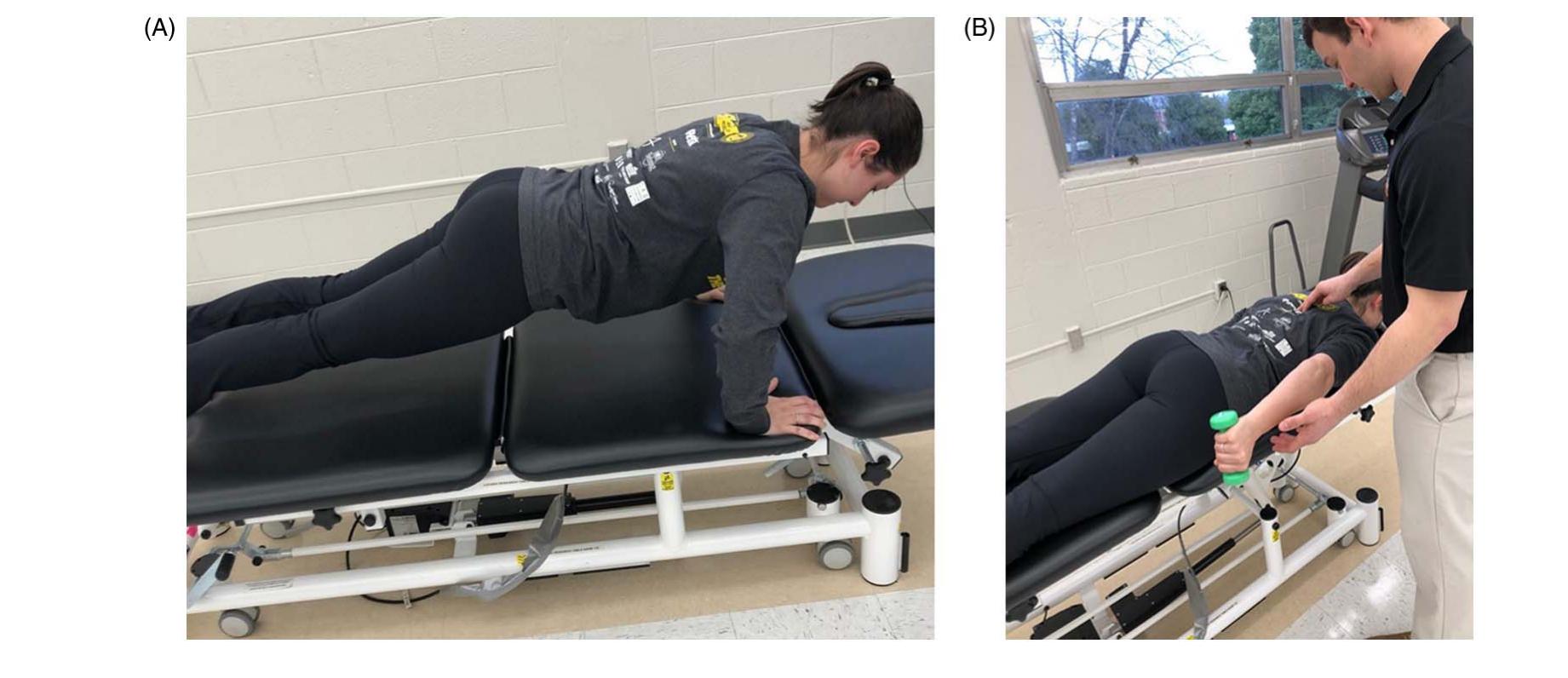 examples of scapular muscle-strengthening exercises. (a)