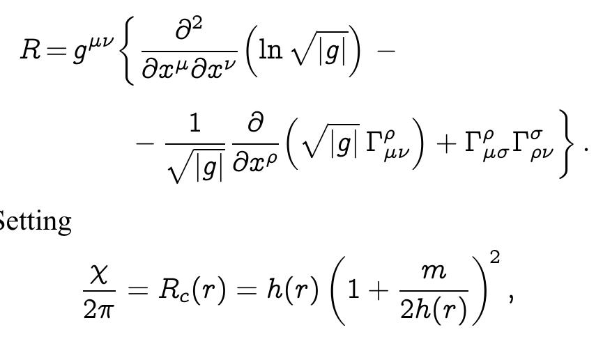 In the calculation of the ricci curvature from (16), using,