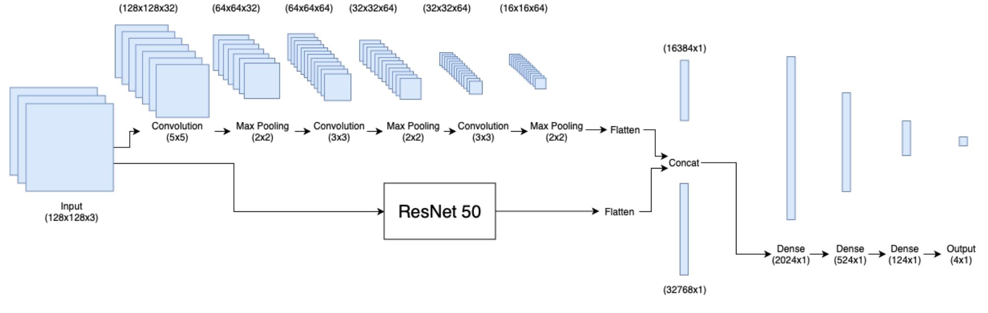 Architecture of the baseline classification model. the input