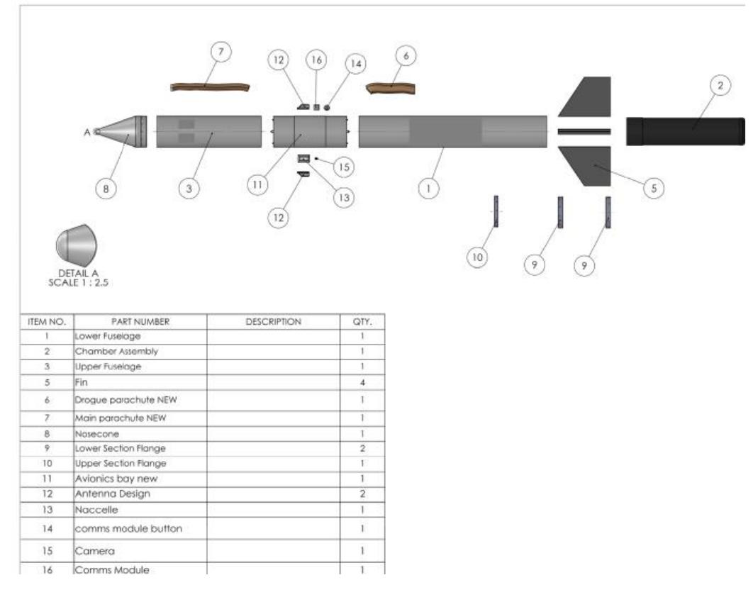 Cad_tl_4 rocket. fig. 1. cad cross section of a loaded