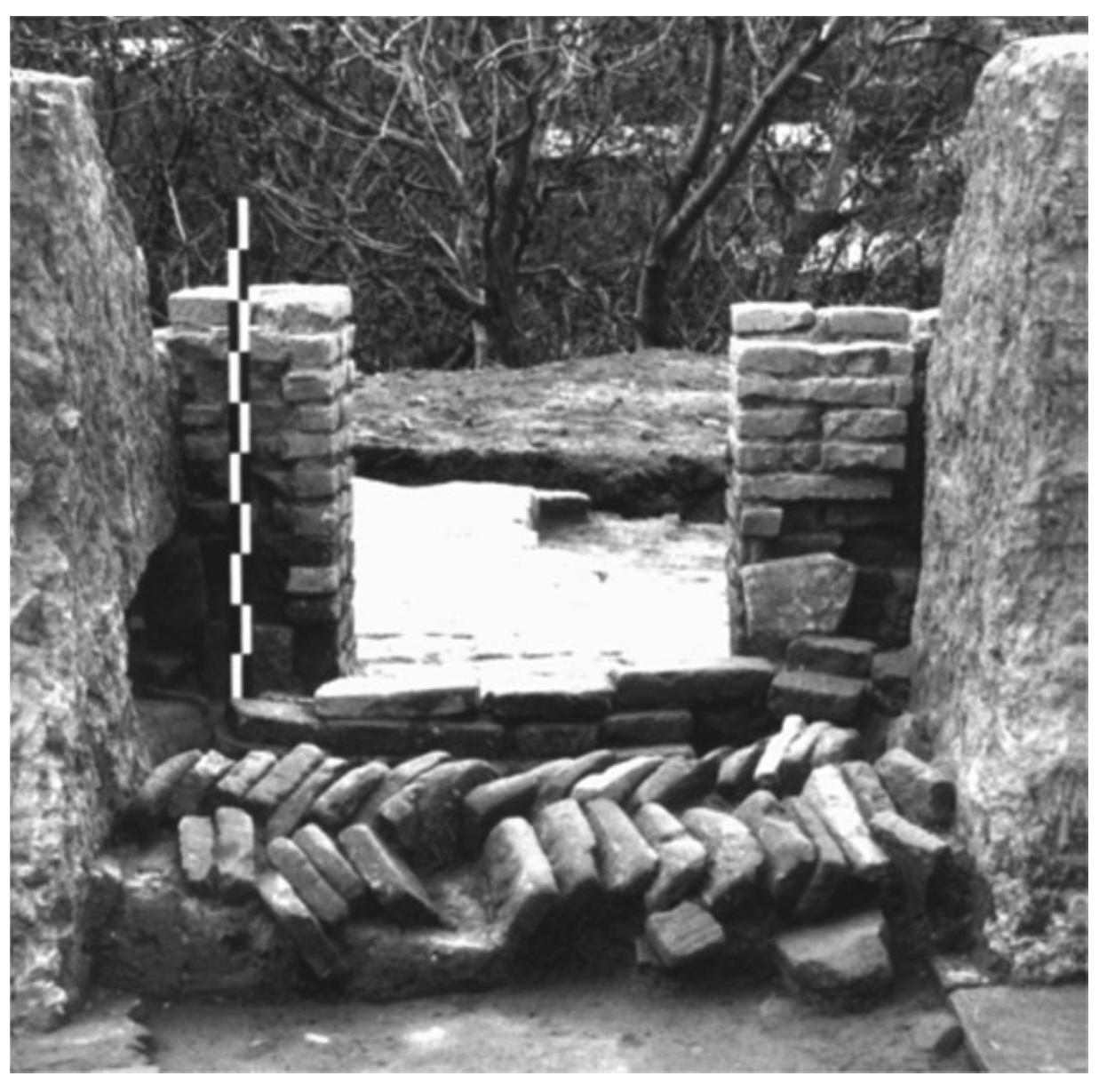 Collapsed arches of the main entrance viewed from the inside