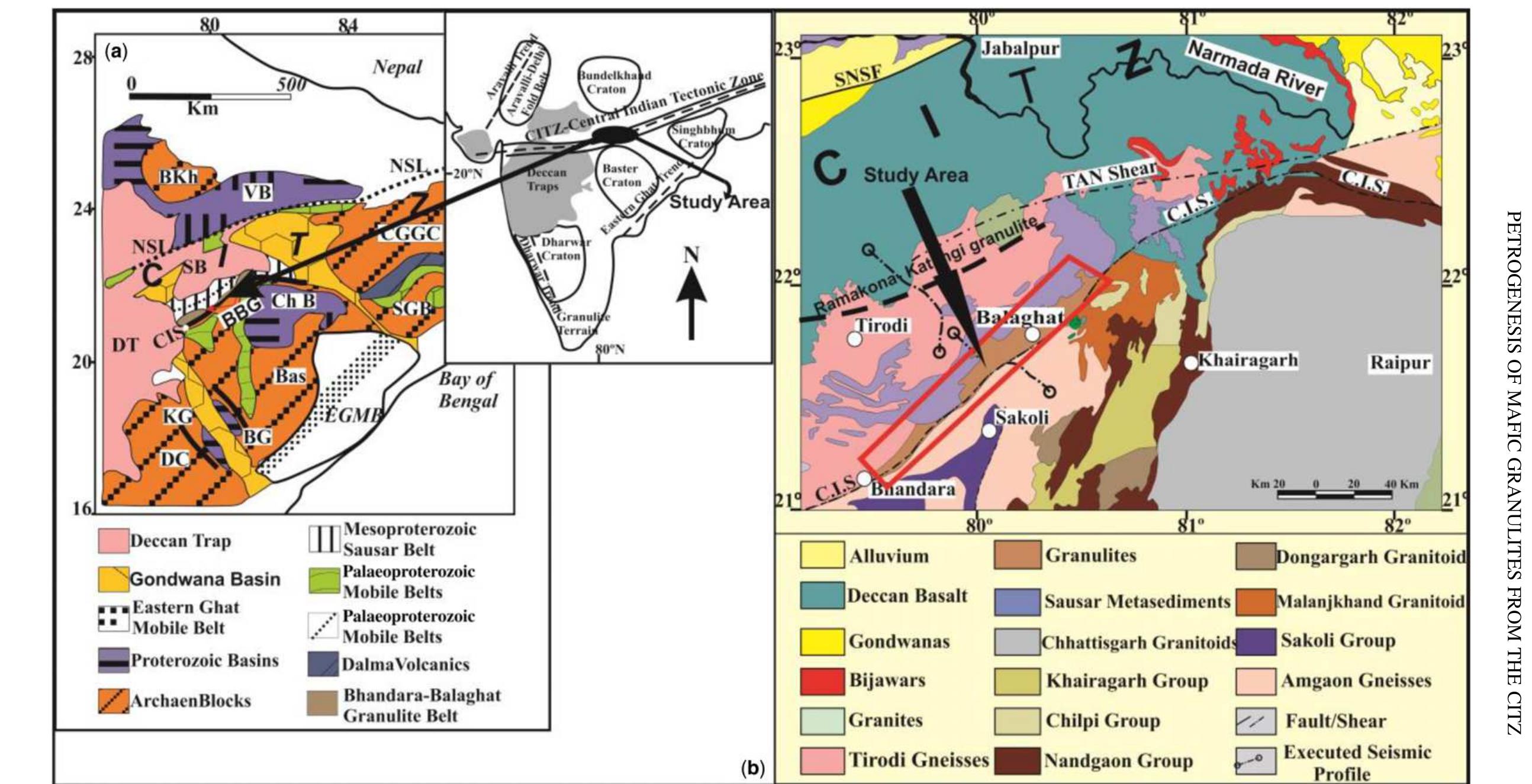 (a) geological map showing the tectonic elements and mobile