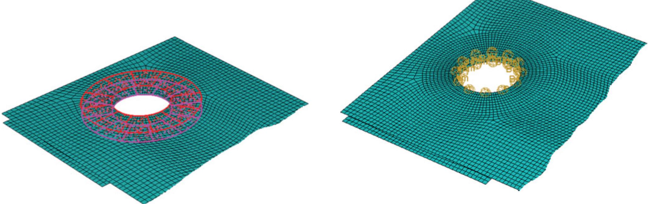 Simplified model 10: connector beams along the perimeter of