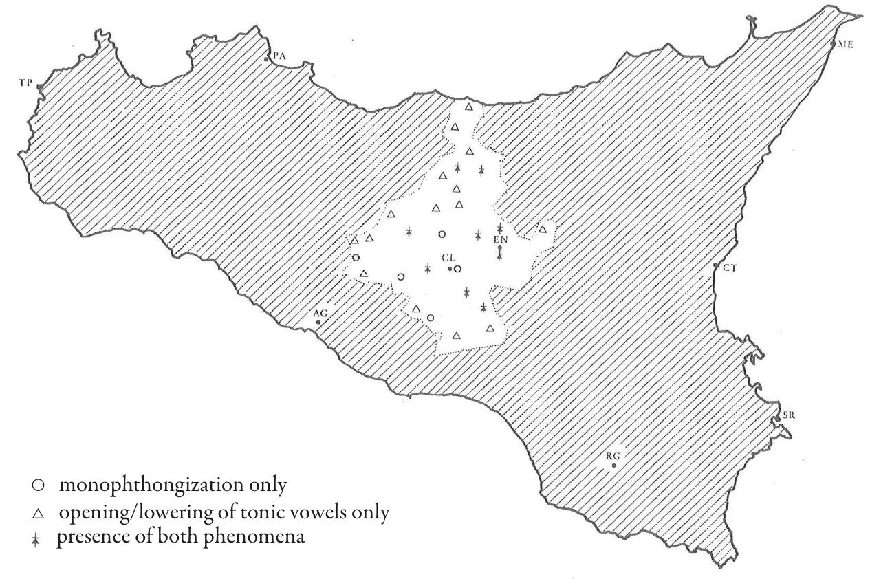 Figure 3 - from The classification of Sicilian dialects: