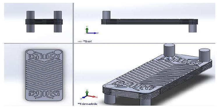 Solid model of the heat exchanger. table i