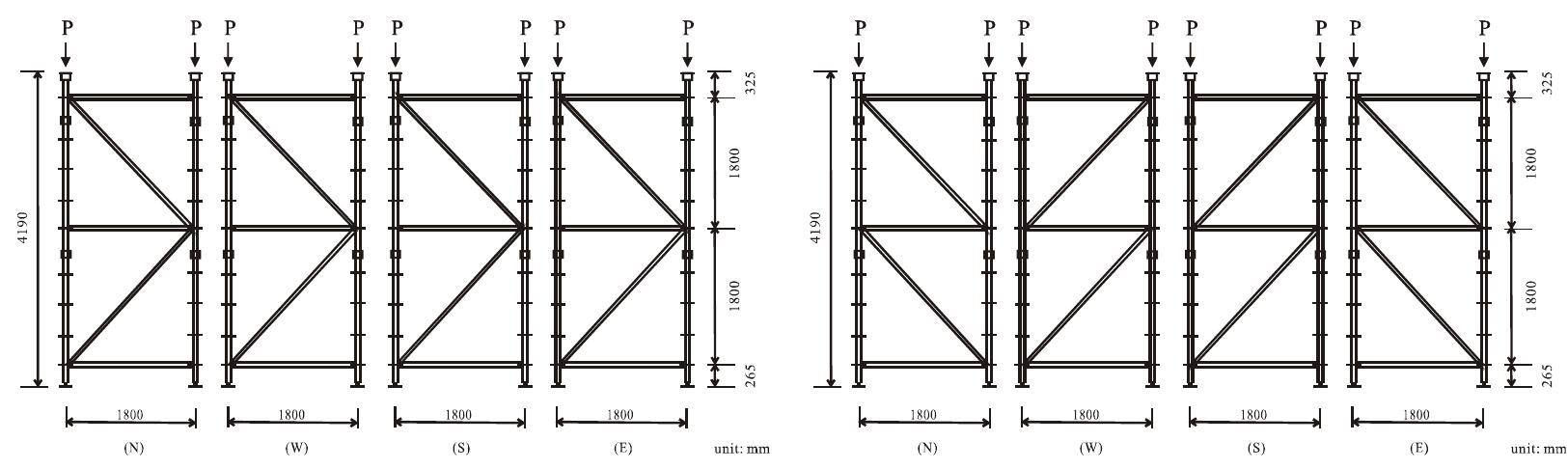 Case c diagonal bracing (2l-d48c). figure 7. case d diagonal