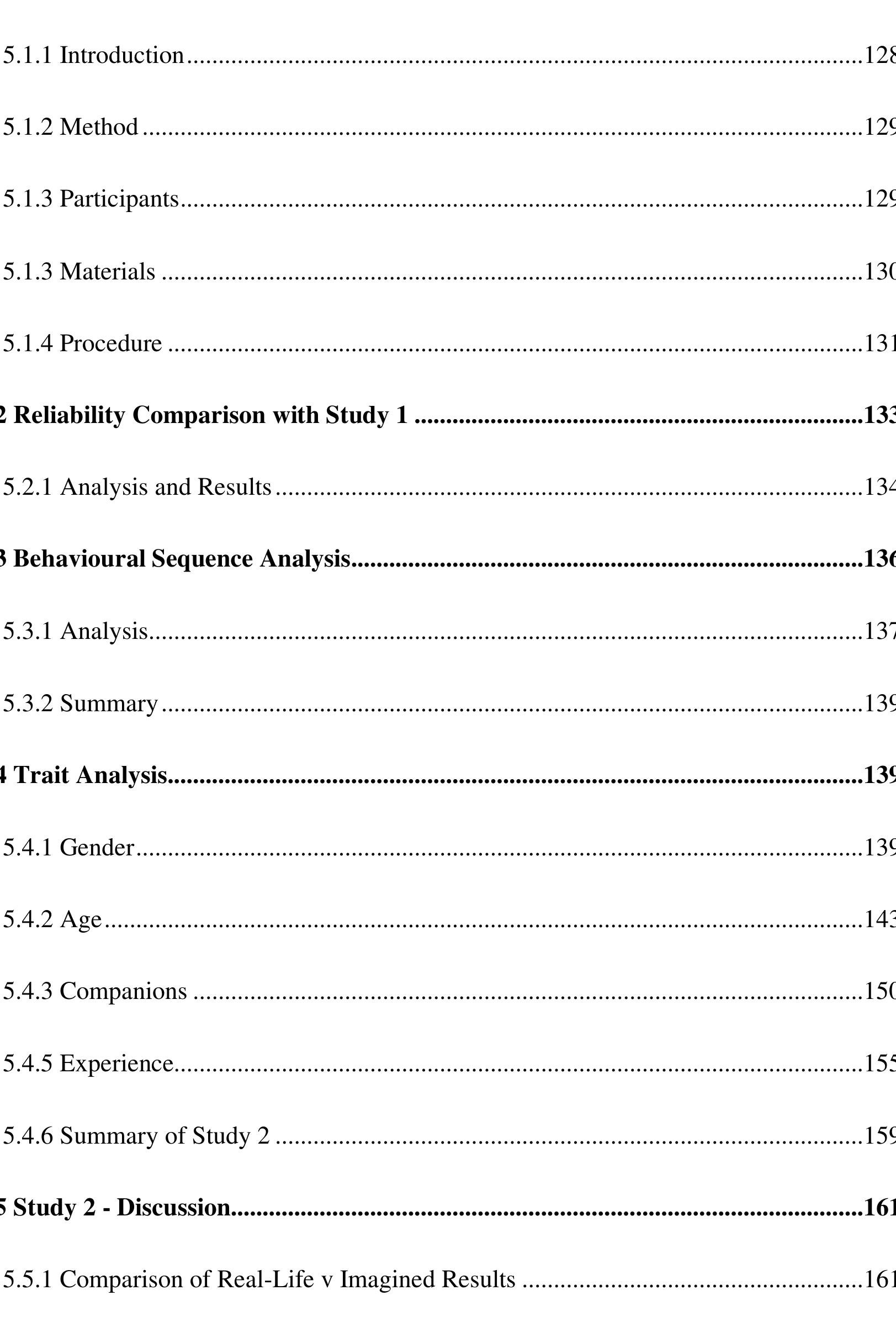 Table 2 - Understanding and Predicting Human Behaviour in