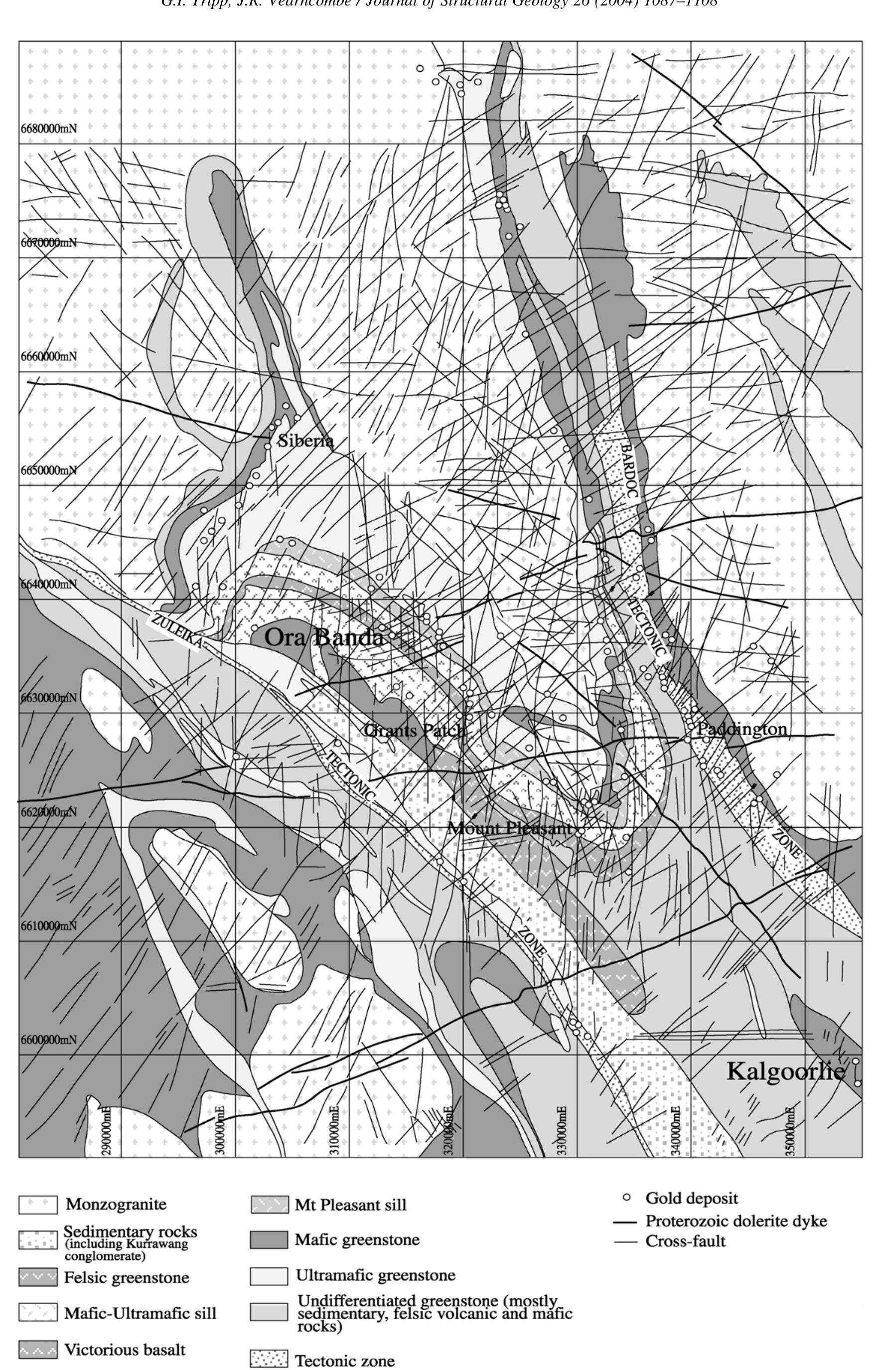 Figure 3 - Fault/fracture density and mineralization: a