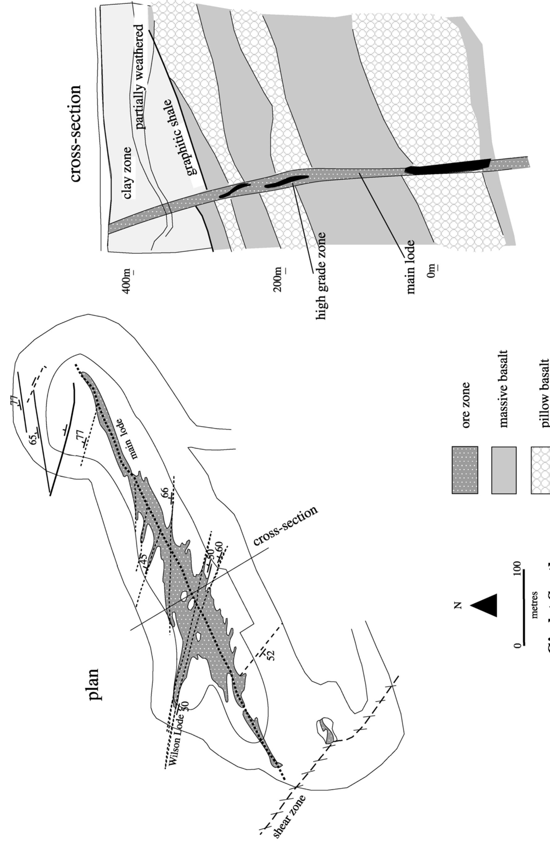 Figure 8 - Fault/fracture density and mineralization: a