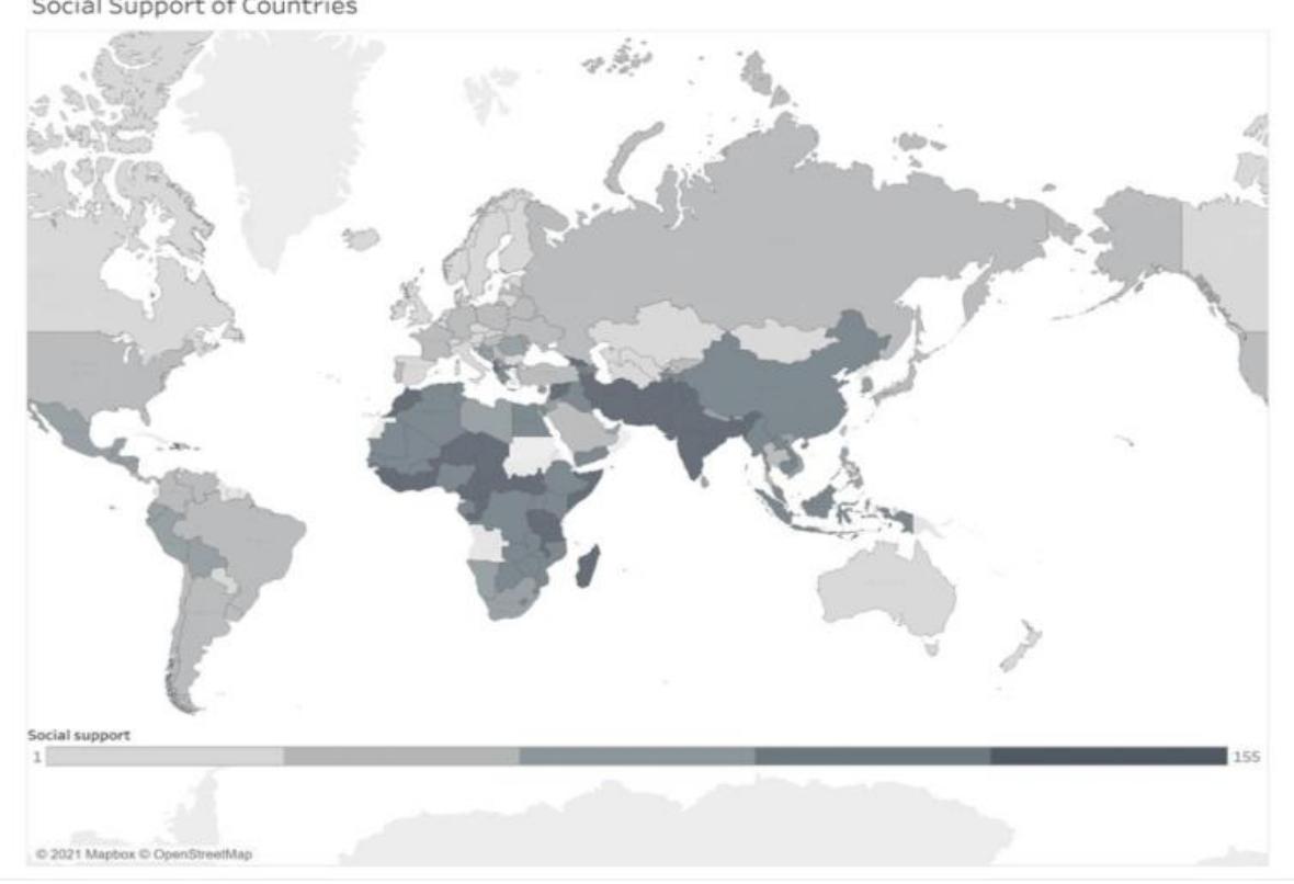 World map visualization to show where the happiest and least