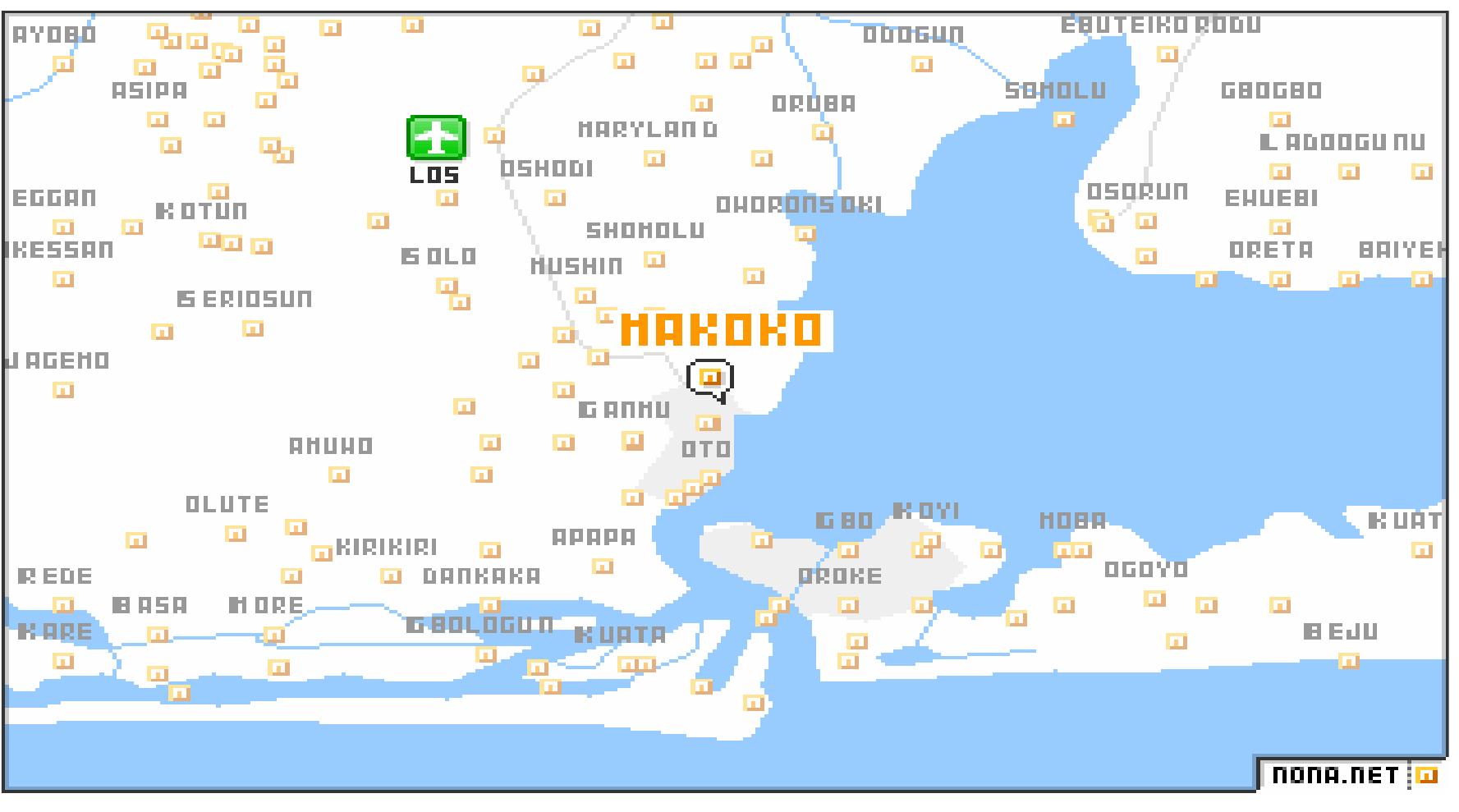 Map of lagos showing makoko and the lagos lagoon (source: