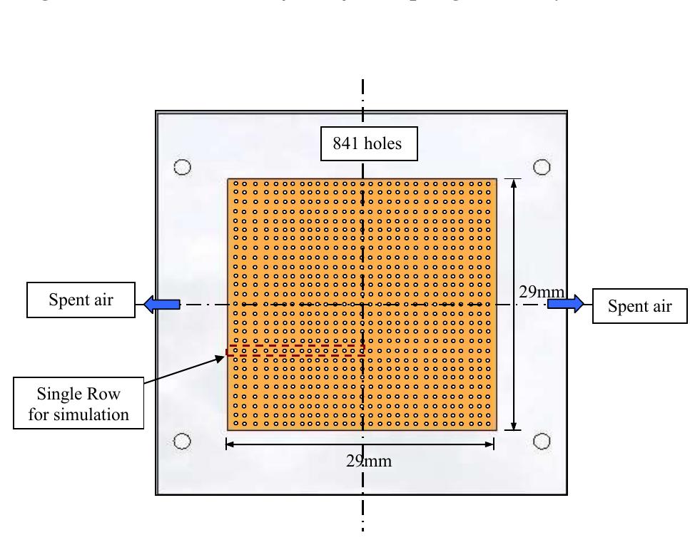 Jet impingement plate with 0.2mm holes