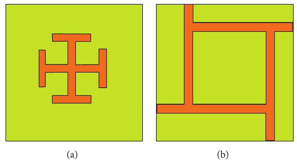 Front side (a) and back side (b) of the fss unit cell useful