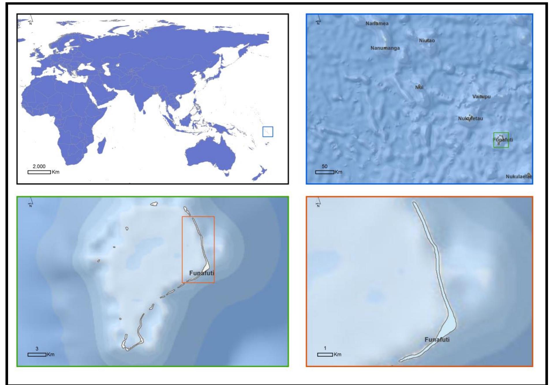 Clockwise starting from top left: world map showing location