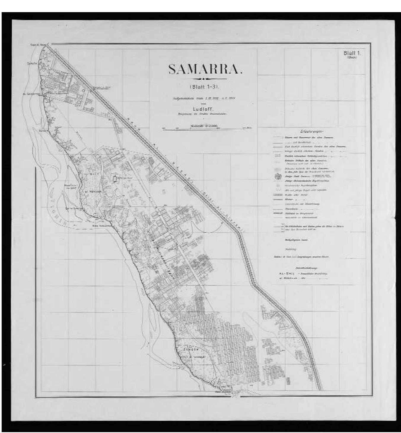 Hauptmann ludloff’s map of samarra, sheet 1. ernst herzfelc