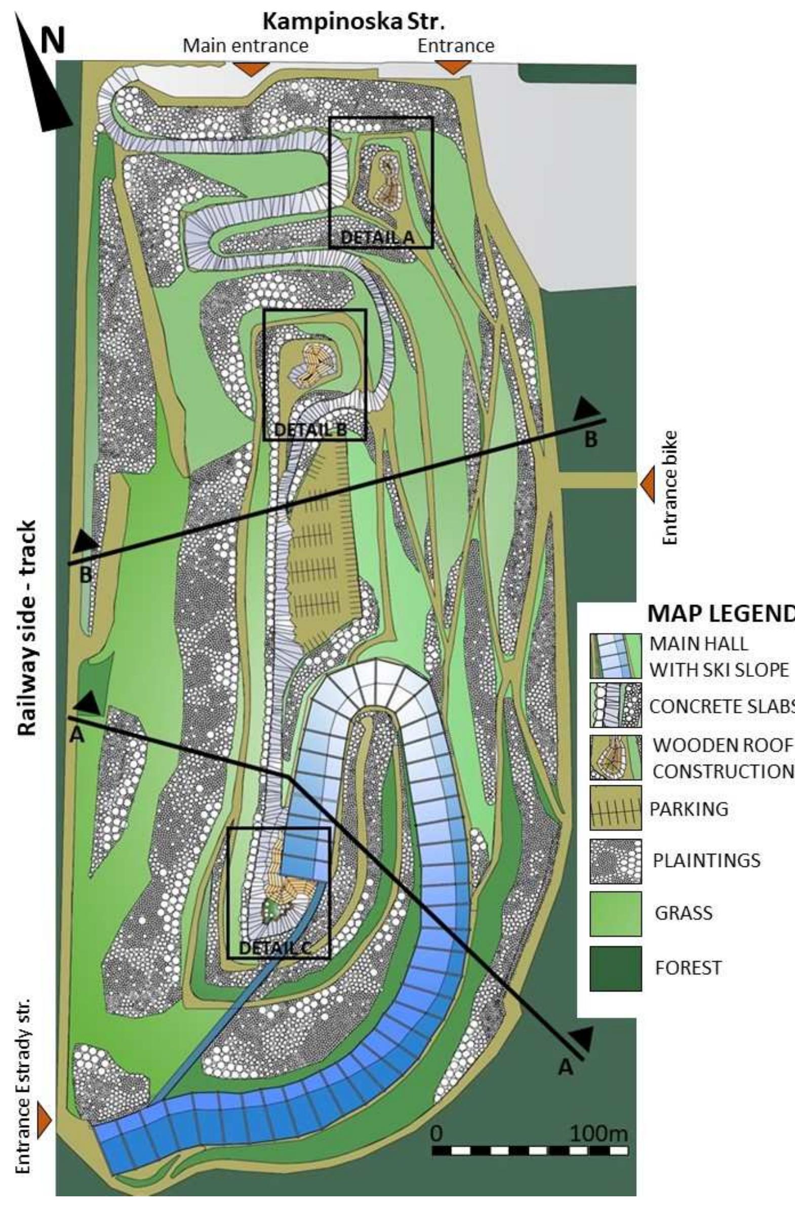 The concept of the landfill development plan with details