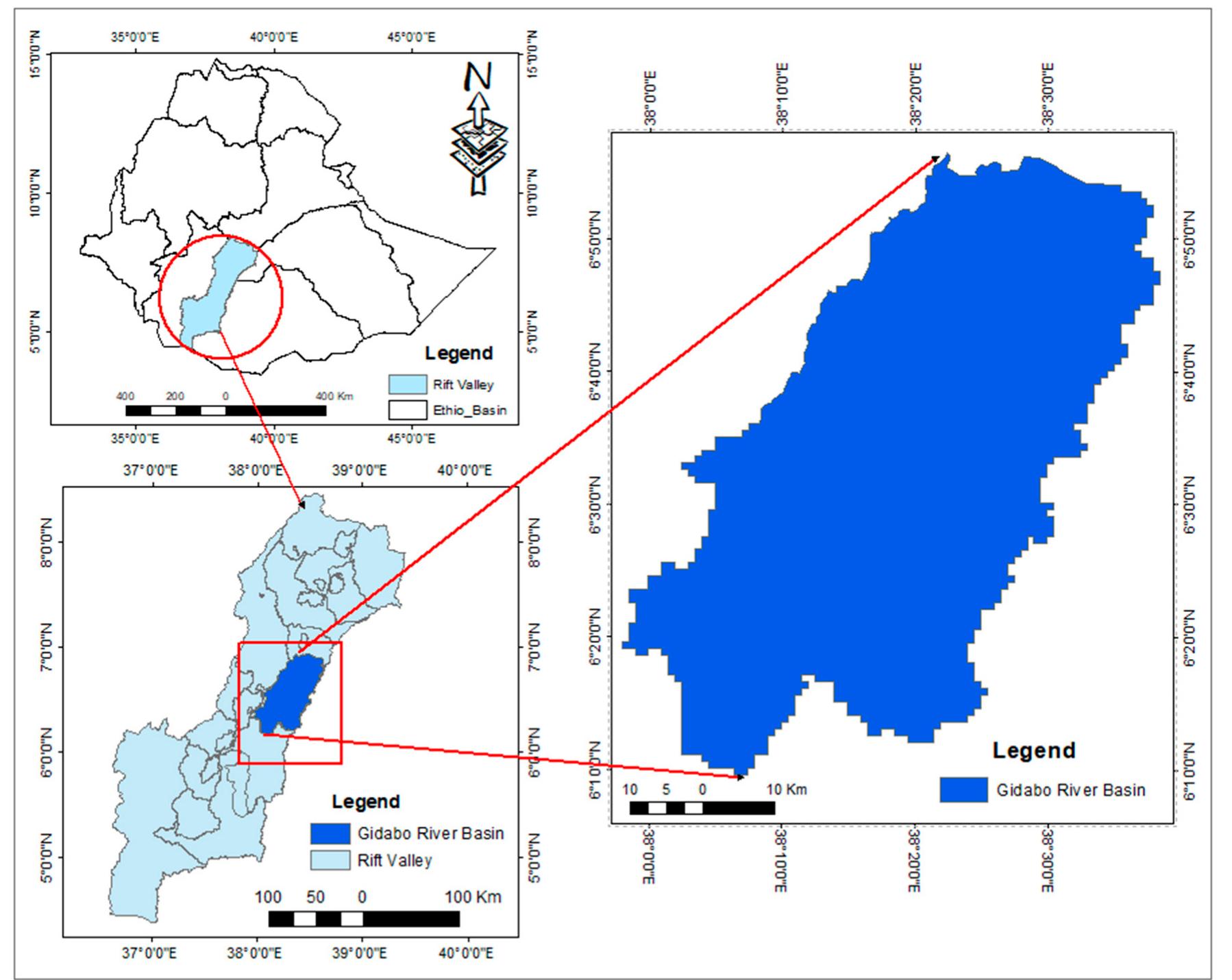 Study area map. the gidabo watershed is situated in the rift