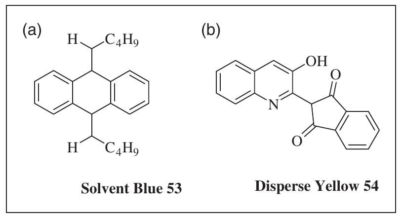Chemical structures of (a) c.l. solvent blue 53 and (b) c.l.