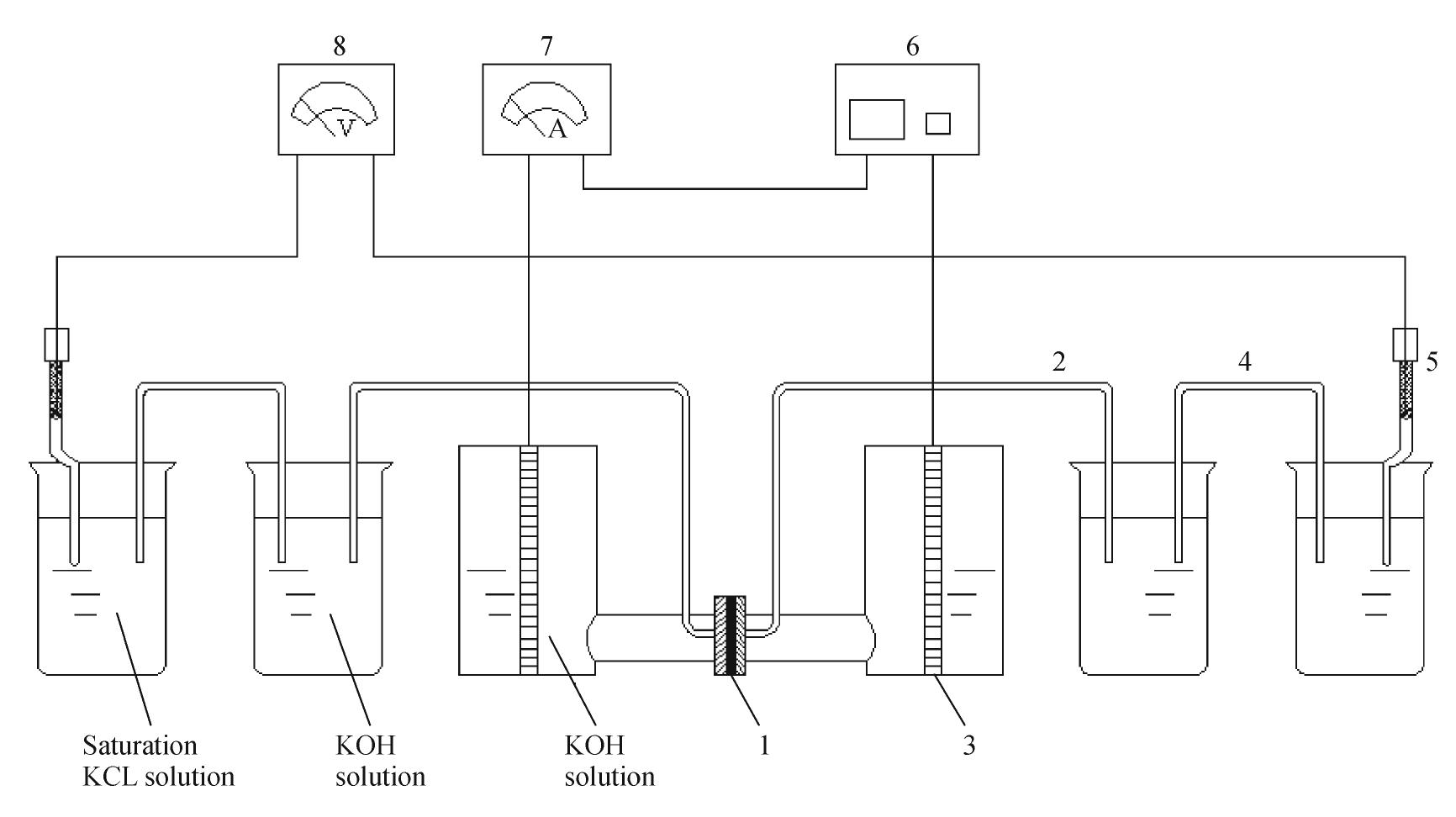 Schematic view of the separator resistance testing.
