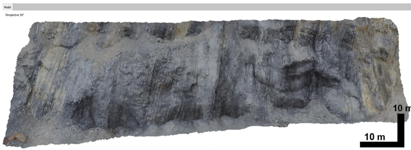Mesh and 3d model of the quarry surface from agisoft