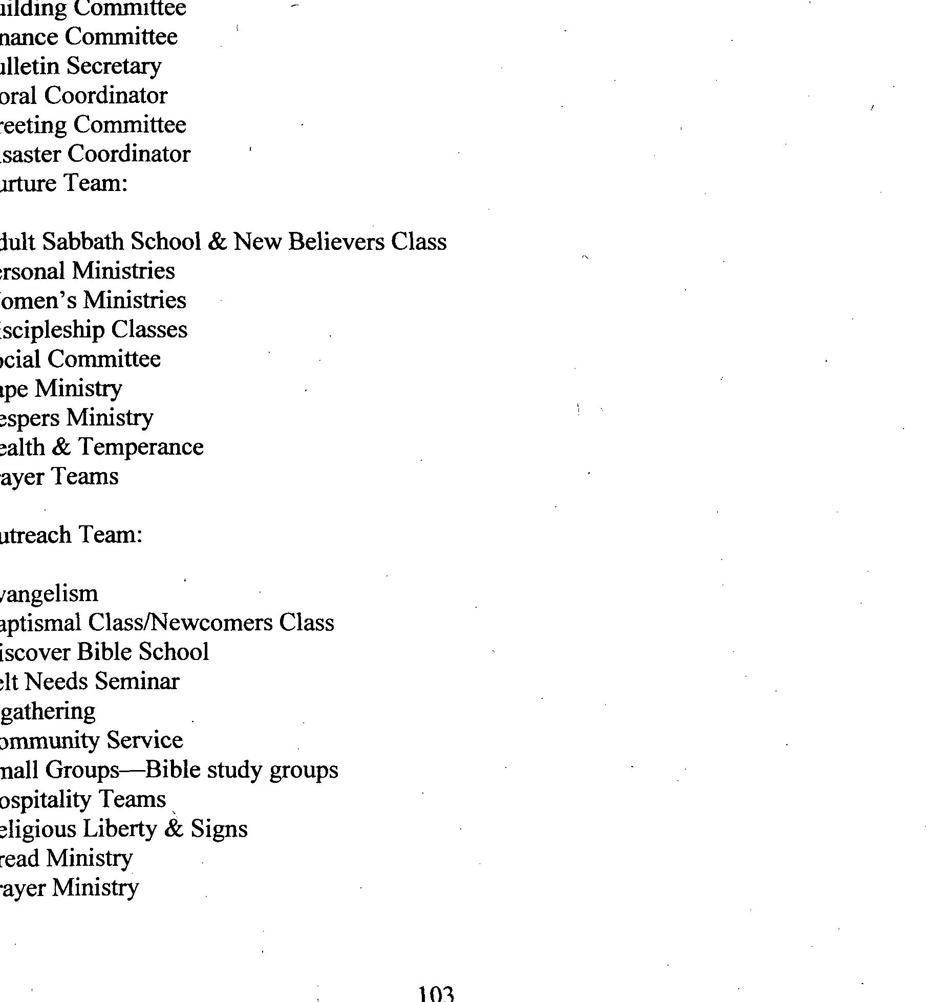 Table 10 - Discipleship Master Plan: A Disciple-Making