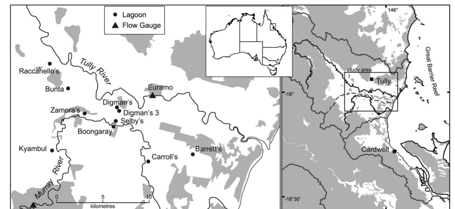 Map of the tully—murray catchment showing the locations of