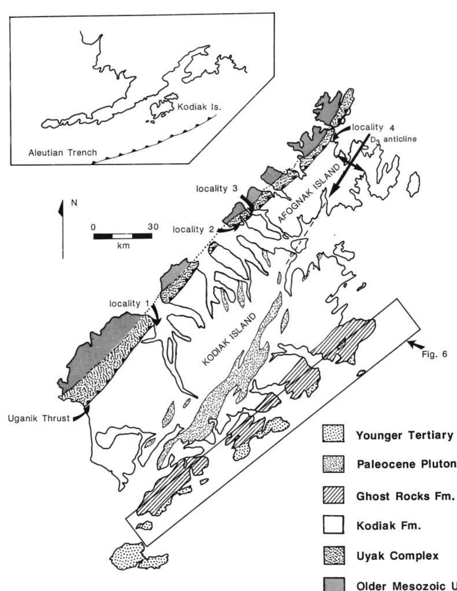 Geological map of the kodiak accretionary complex. cohercnt