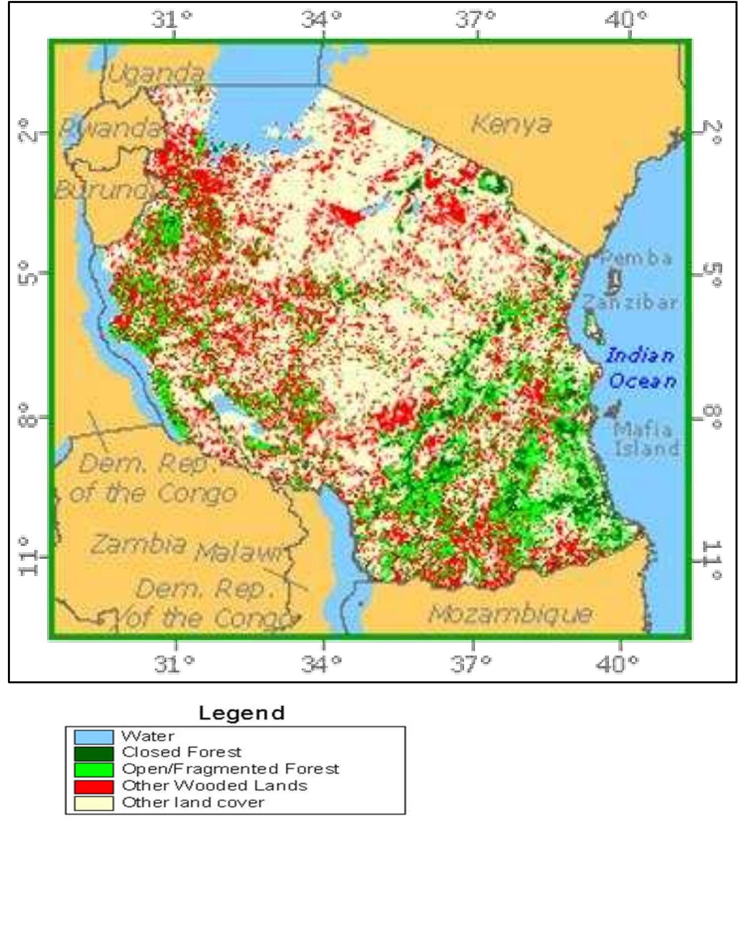 1 map of tanzania vegetation distribution