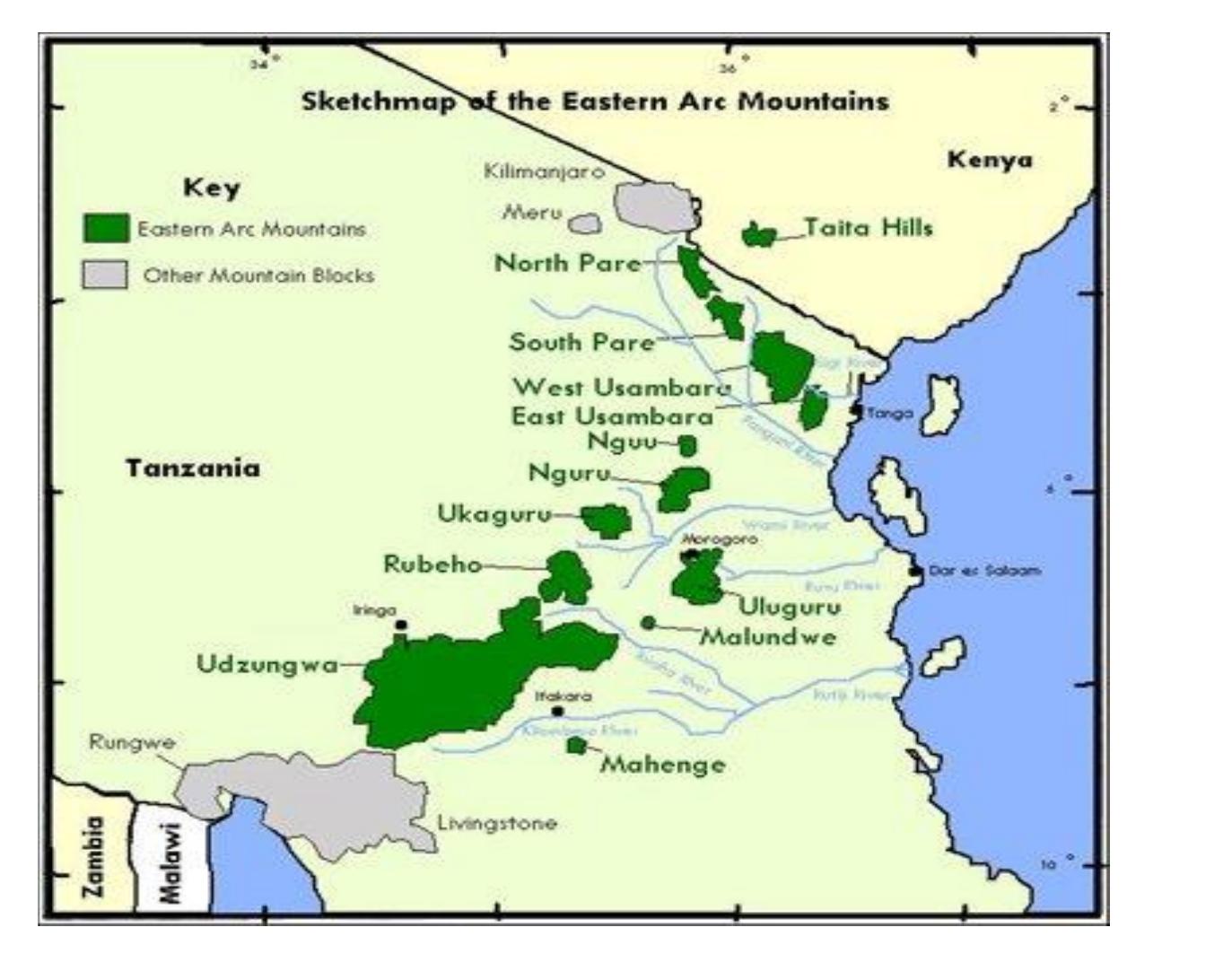 2 map of eastern arc tropical forests source: tanzania