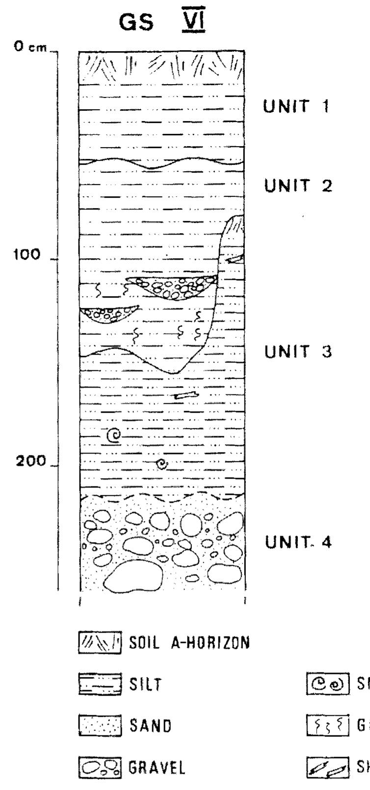Schematic geological section drawing of gs-vi.