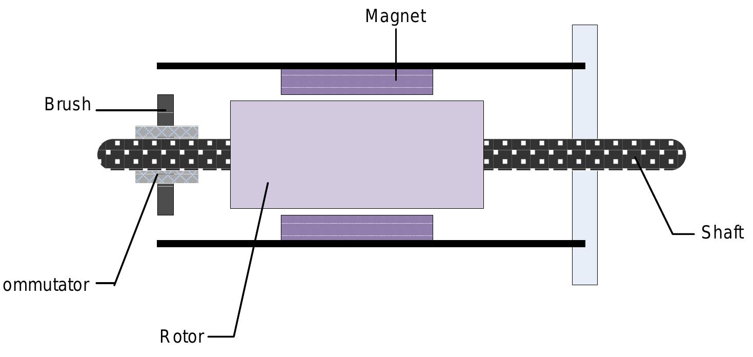 Main field and the rotating windings (the stator and the